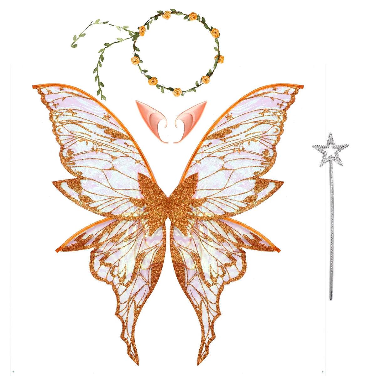 Butterfly Fairy Wings Princess Angel Wing Elf Ears Star Fairy Stick Ga ...