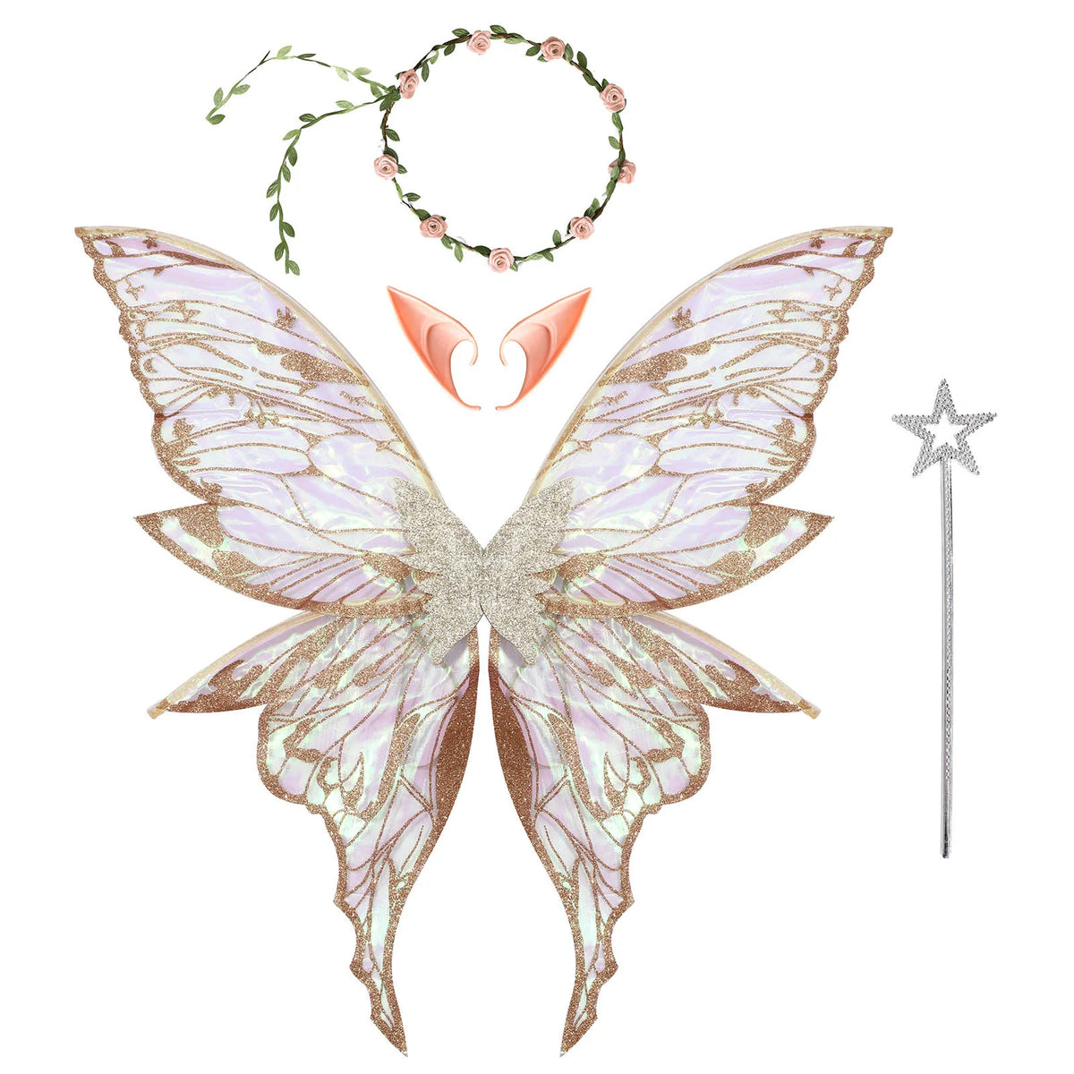 Butterfly Fairy Elf Costume Wing Princess Angel Wing Ears Star Fairy S ...