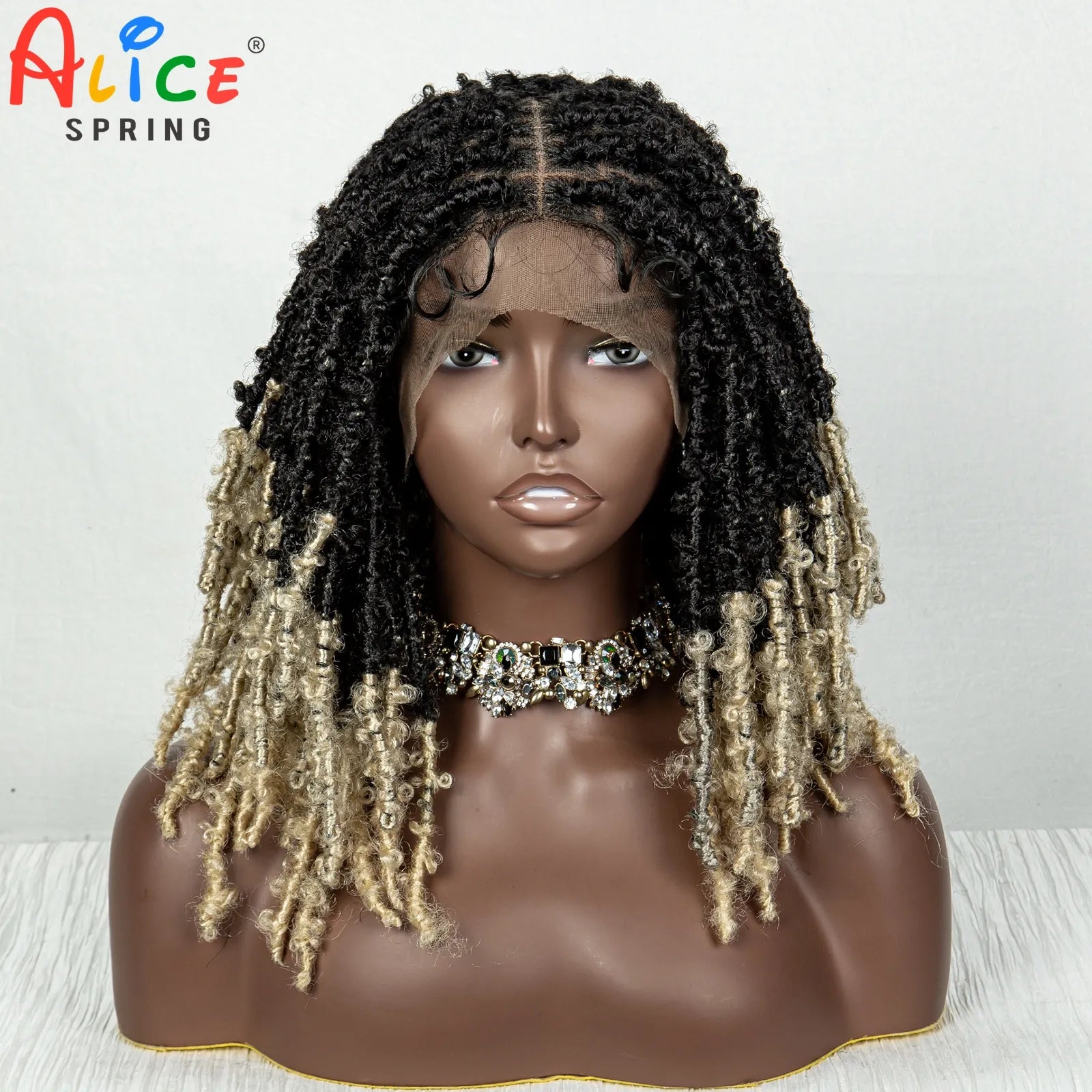 Synthetic Braided Bob Wigs Dreadlocks Lace Front Braiding Hair Wig Cro ...