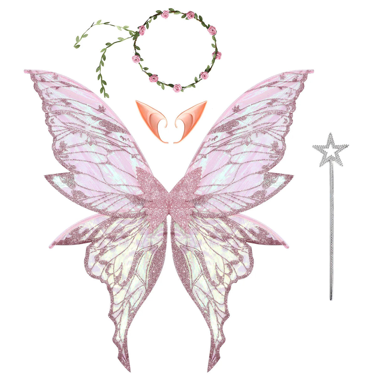 Butterfly Fairy Wings Princess Angel Wing Elf Ears Star Fairy Stick Ga ...