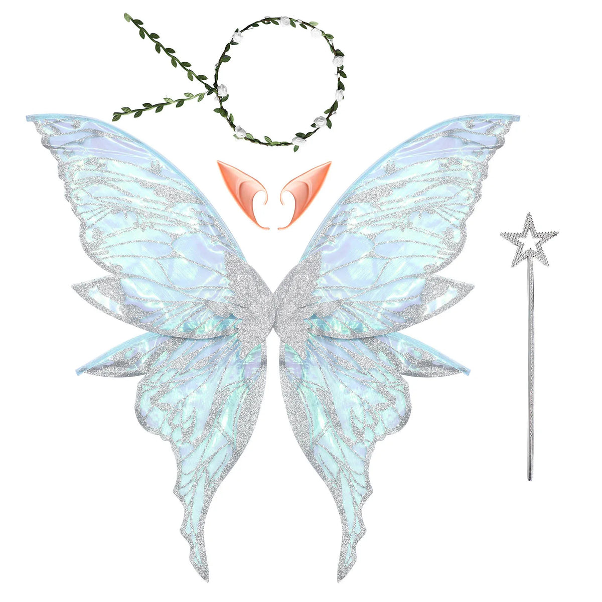 Butterfly Fairy Wings Princess Angel Wing Elf Ears Star Fairy Stick Ga ...